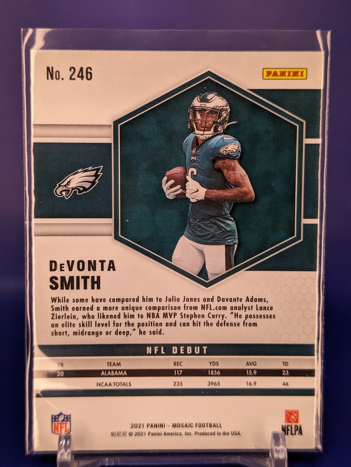 Devonta Smith Rookie Card 2021 Panini Mosaic NFL Debut #246 Eagles RC ...