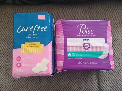 Poise Light Regular 30 Count + Carefree Ultra Thin 28 Count Pads!! | eBay