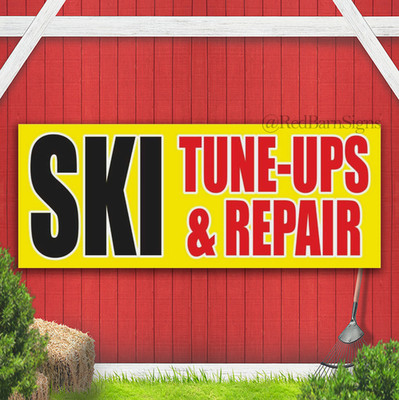 SKI TUNE-UPS & REPAIR Snowboard Service Indoor Outdoor Banner Sign with ...