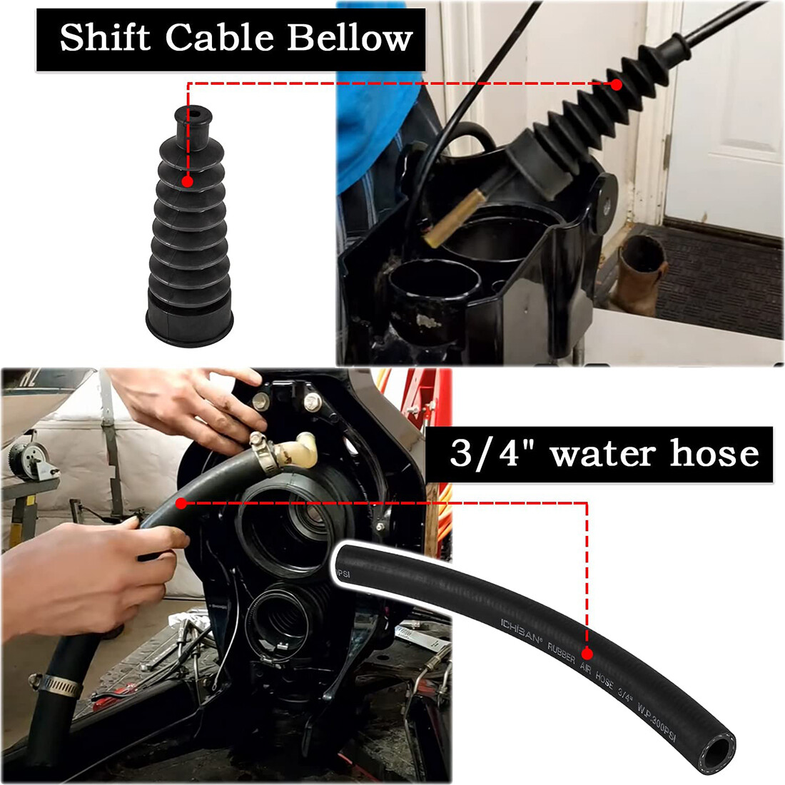 Mercruiser Alpha 1 One Gen II 2 Transom Service Kit Gimbal Shift Cable ...