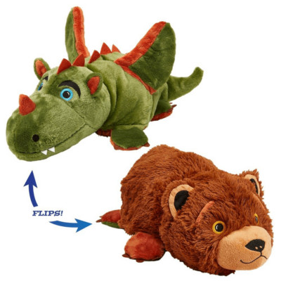 DRAKE Dragon & GIGGLES Grizzly Plush 2016 Flip Pets Tristar MWMT Please ...