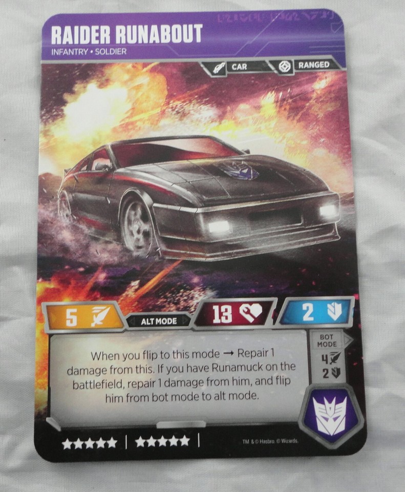 Transformers TCG Card Game Raider Runabout Foil Promo Card | eBay