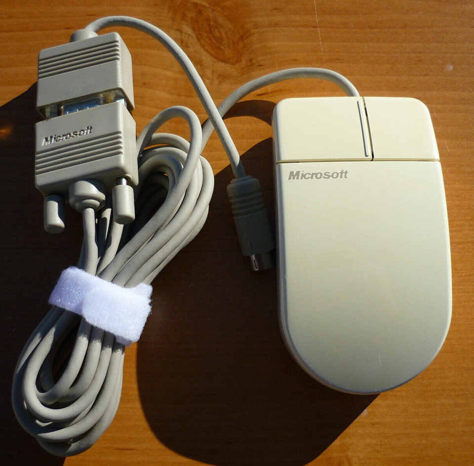 Vintage Microsoft Serial PS/2 Compatible Mouse 2-Button C3K5K5COMB ...