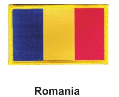 ROMANIA FLAG EMBROIDERED PATCH - IRON-ON - NEW 2.5 x 3.5" FREE SHIPPING ...