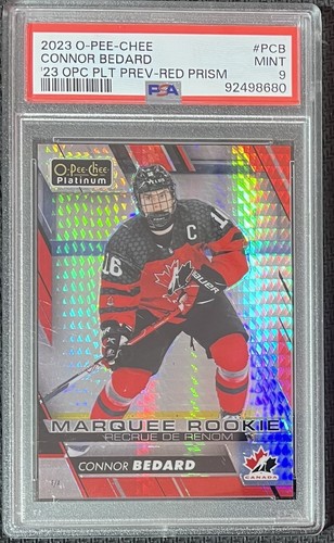 Connor Bedard 2023-24 OPC Platinum Marquee rookie Red prizm 15/50 P-CB ...