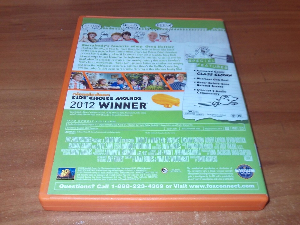 Diary of a Wimpy Kid 3: Dog Days (DVD, Widescreen, 2012) 24543800040| eBay