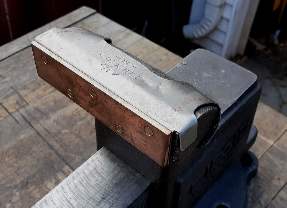 Ridgid Bench Vise Jaw Covers Caps Pair 3" Soft Copper face steel hold ...