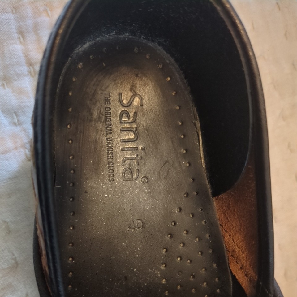 Sanita clog size 40 brown leather croc print | eBay