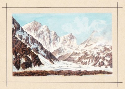 Finsteraarhorn Berner Alps Switzerland Suisse Watercolour Drawing ...