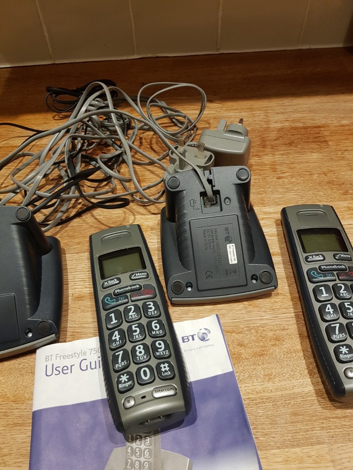 BT Freestyle 750 Base & Handset Answering Machine Grey Big Button Easy ...