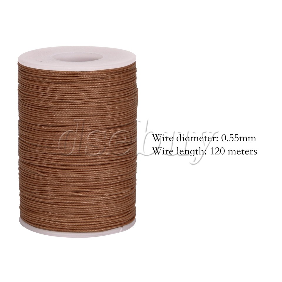 120M 0.5mm Waxed Polyester Round Twisted Cord String Light Brown Thread ...