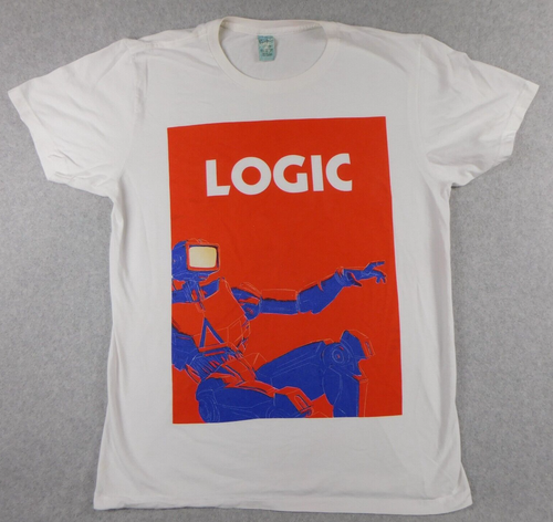 Pacific Men's Large T-Shirt Logic Robot Short Sleeve White | eBay