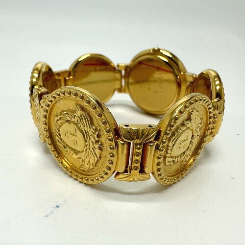 GIANNI VERSACE 7008002 Medusa Coin Watch Quartz Gold | eBay