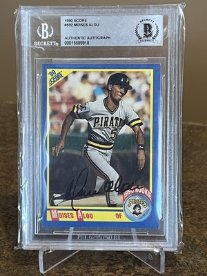 1990 Score Moises Alou RC Rookie Card #592 Beckett Authentic Autograph ...