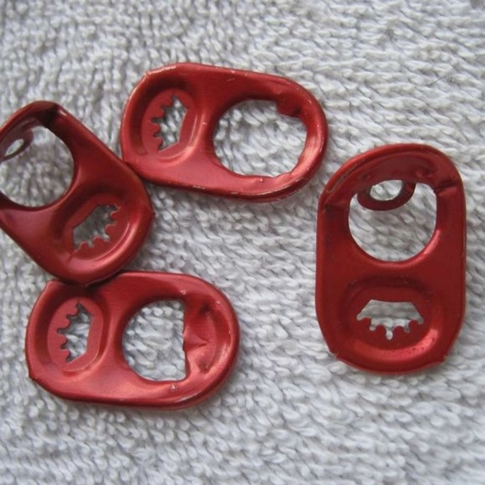 97 Red Budweiser Beer Pull Tab Openers Crown Punch Hole Necklace ...