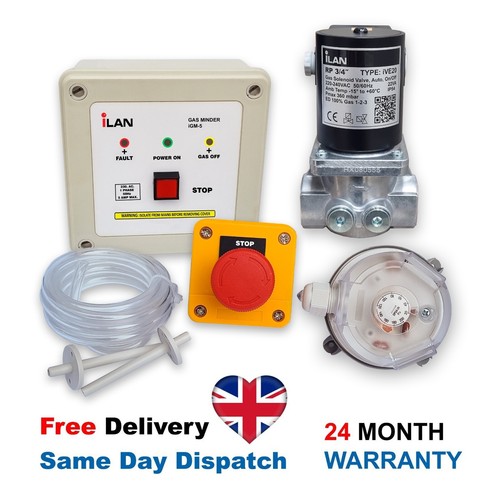 iLAN GAS INTERLOCK SYSTEM MINDER KIT INCLUDING GAS SOLENOID VALVE 3/4 ...