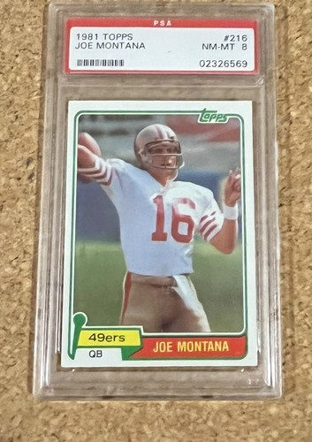 1981 Topps Joe Montana Rookie Card RC #216 PSA 8 San Francisco 49ers NM ...
