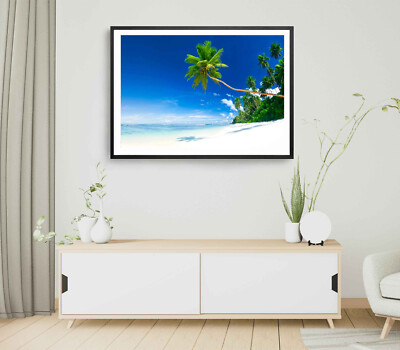 Samoa Beach Print, Palm Trees Wall Art, Sandy Sea Framed Beach Wall Art ...