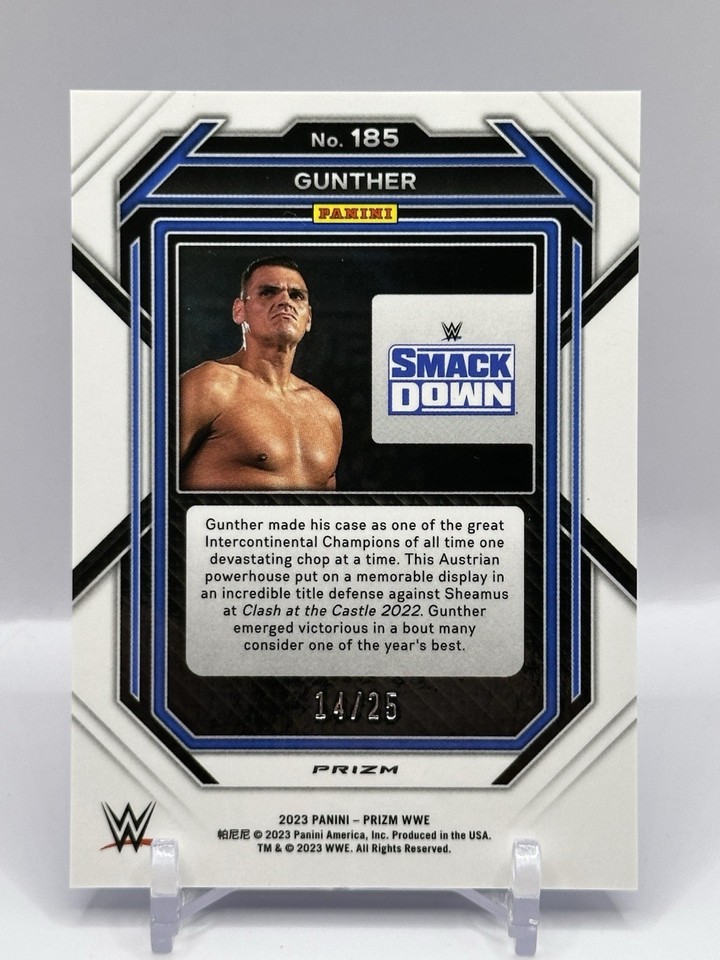 2023 Panini Prizm WWE #185 Gunther Under Card Blue Prizm 14/25 | eBay