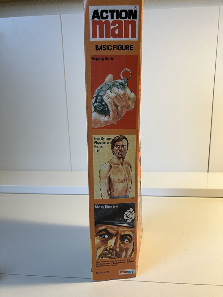 Vintage 1980s Palitoy Action Man Empty Basic Figure Box & leaflets 100% ...