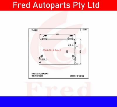 Fred Ac Condensor Fits Hilux Petrol 2005-2014 TGN.GGN.88460-0K020 | eBay