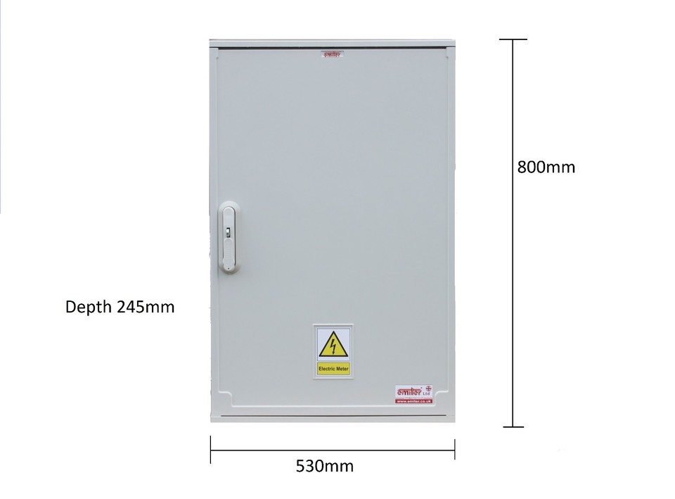 GRP Electric Meter Box - EMITER 530mm x 800mm x 245mm 3-Phase Surface ...