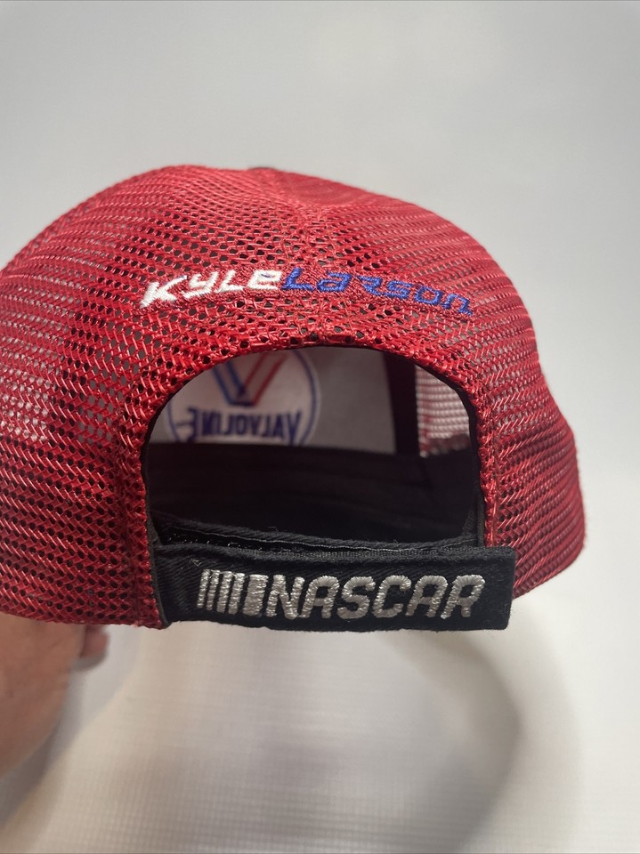 Kyle Larson Valvoline Victory Lane Sponsor Team Mesh NASCAR Hat Red New ...