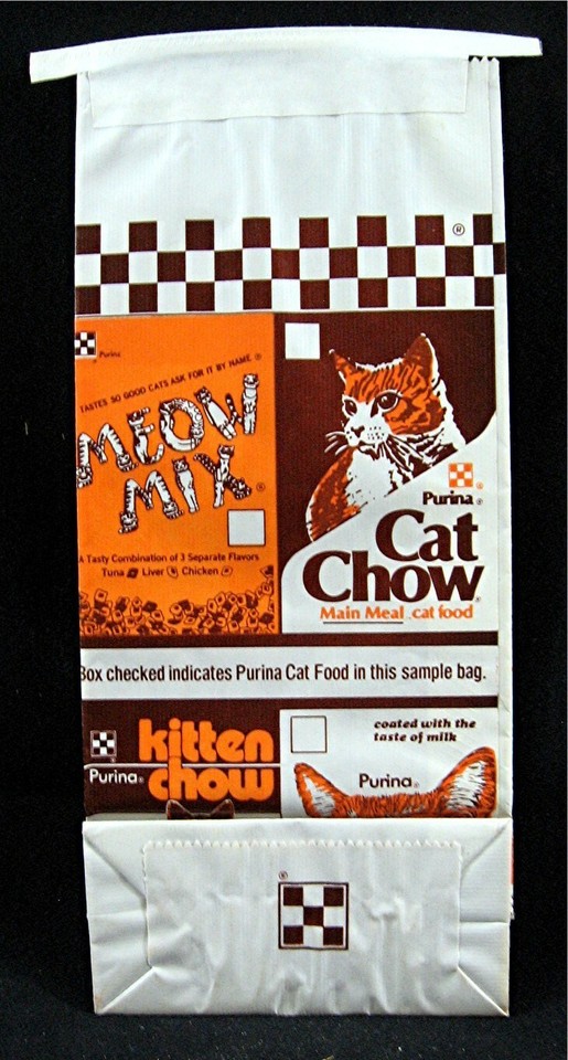 Checkerboard Purina Sample Multi Purpose Cat Food Bag Old Unused Store ...