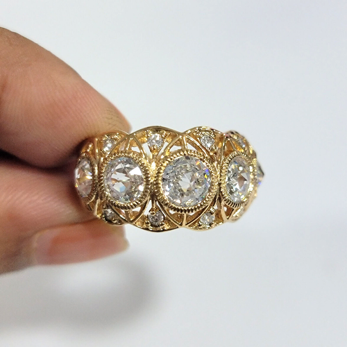 HSN Sterling Stylish Five Stone Diamond Ring Pre-owned Jewelry | eBay