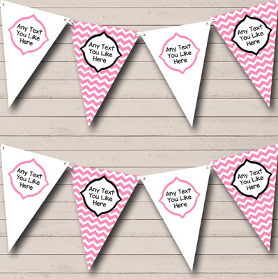 Chevron Stripes Pink And White Welcome Home New Baby Bunting Banner ...