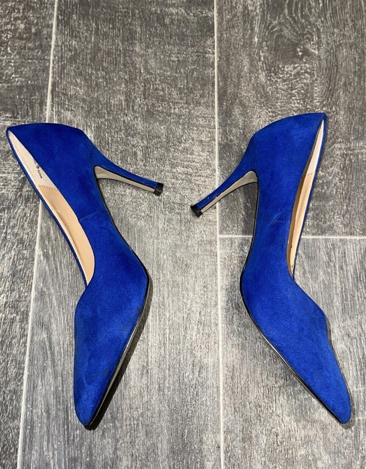 LINEA WOMEN’S FAUX SUEDE LEATHER HIGH HEELS COURT SHOES ROYAL BLUE UK 5 ...