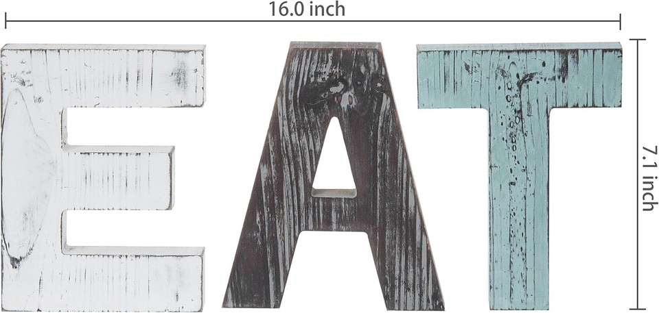 Wood EAT Wall Sign Multicolor Kitchen Decor Home Kitchen | eBay