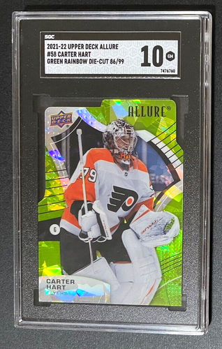 Carter Hart Rainbow 2021-22 Upper Deck Allure xx /99 SGC GEM 10 PHILA ...