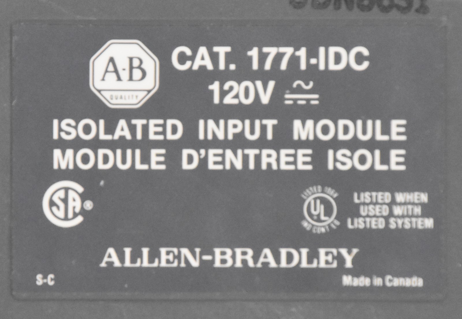 Allen-Bradley AB 1771-ID 120VAC Isolated Input Module Including ...