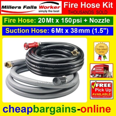 FIRE HOSE KIT FIRE FIGHTING HOSE KIT WATER PUMP KIT 20M FIRE HOSE ...