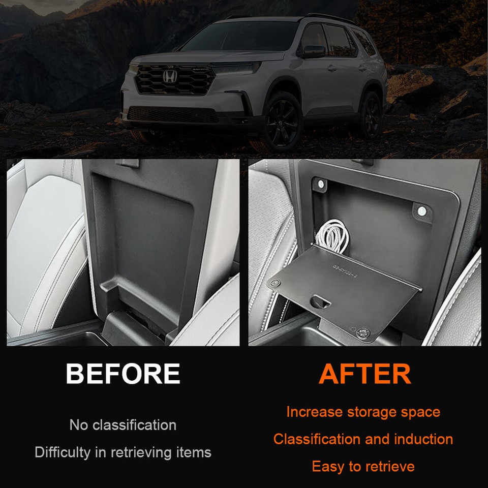 Car Center Armrest Hidden Storage Box For 2023-2025 Honda Pilot Car ...