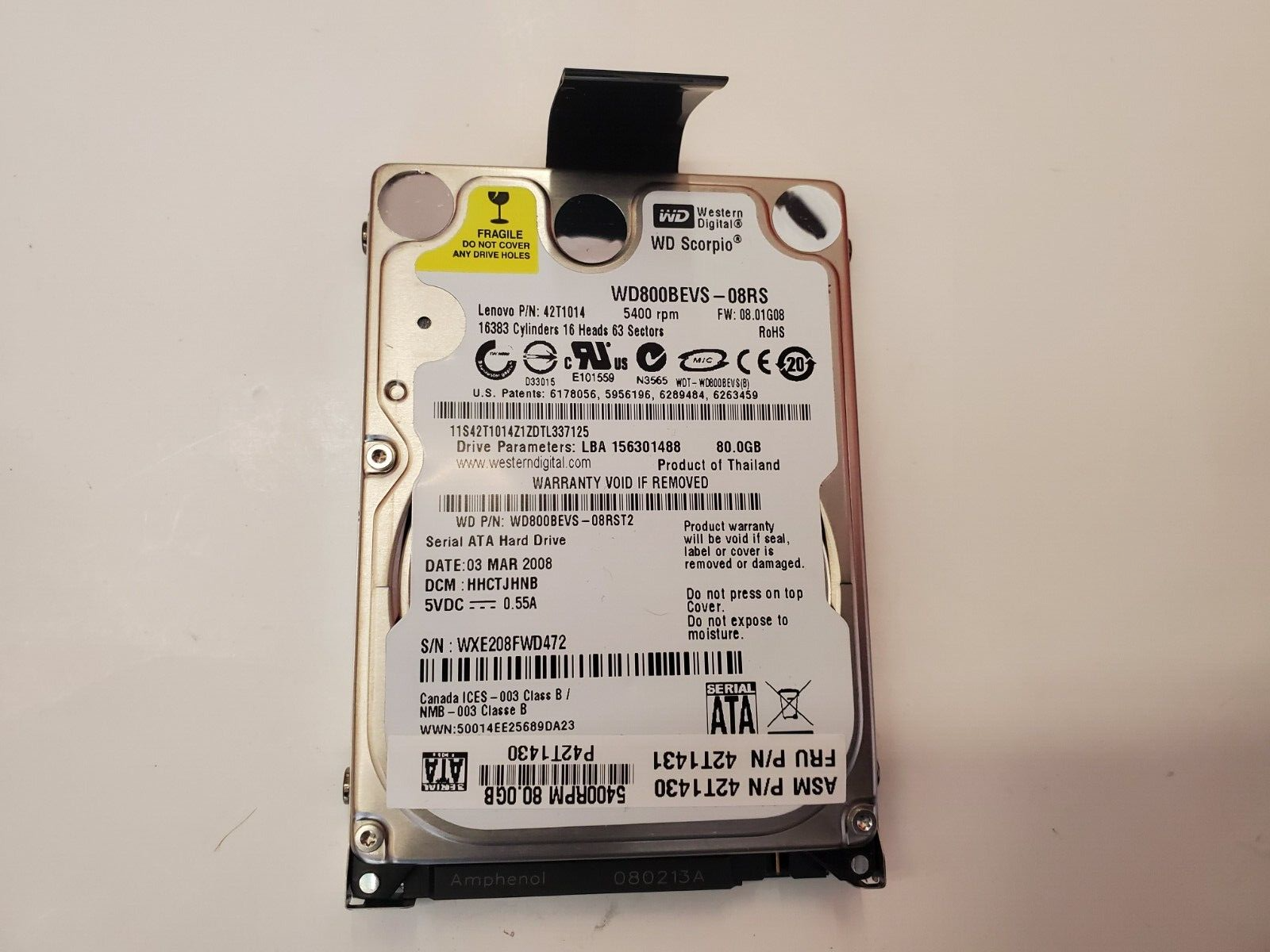 LENOVO 80 GB HDD SATA 2.5" Laptop Hard Drive- XP Professional + XP ...