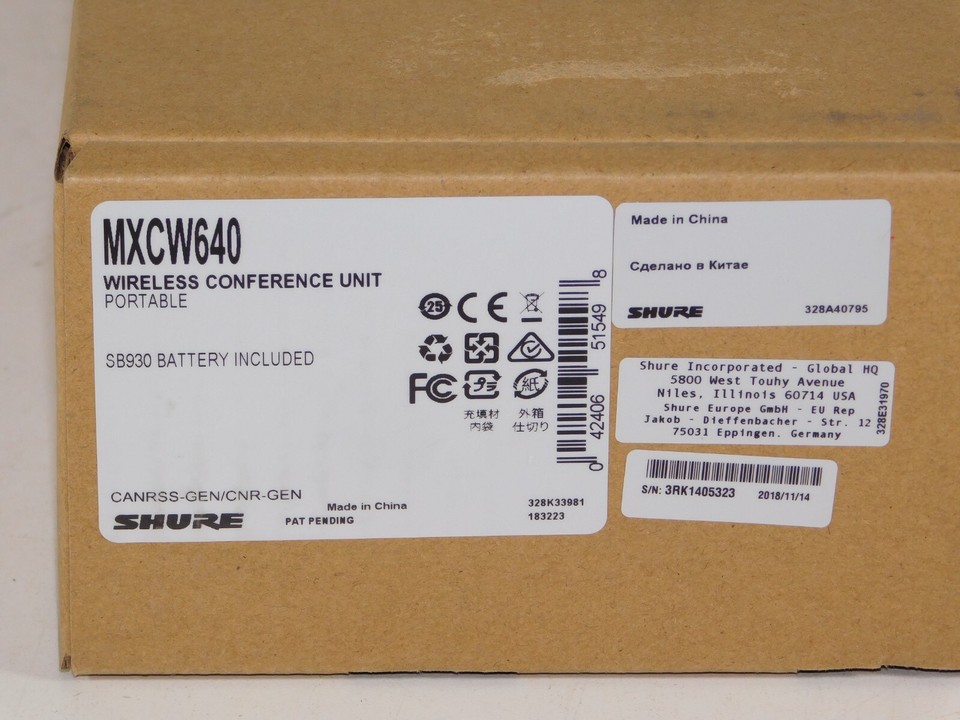 New Shure MXCW640 Wireless Conference Unit Portable Mic Speaker Control ...