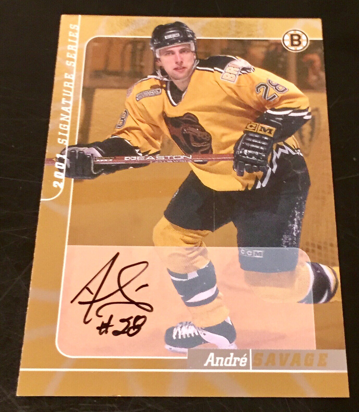 2001 Signature Series #44 Andre Savage Autograph Gold Bruins Canada | eBay