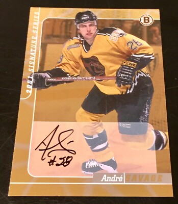2001 Signature Series #44 Andre Savage Autograph Gold Bruins Canada | eBay