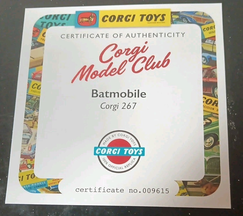 Corgi Toys - CLUB EXCLUSIVE - No 267 - Gloss Black Batmobile Reissue ...
