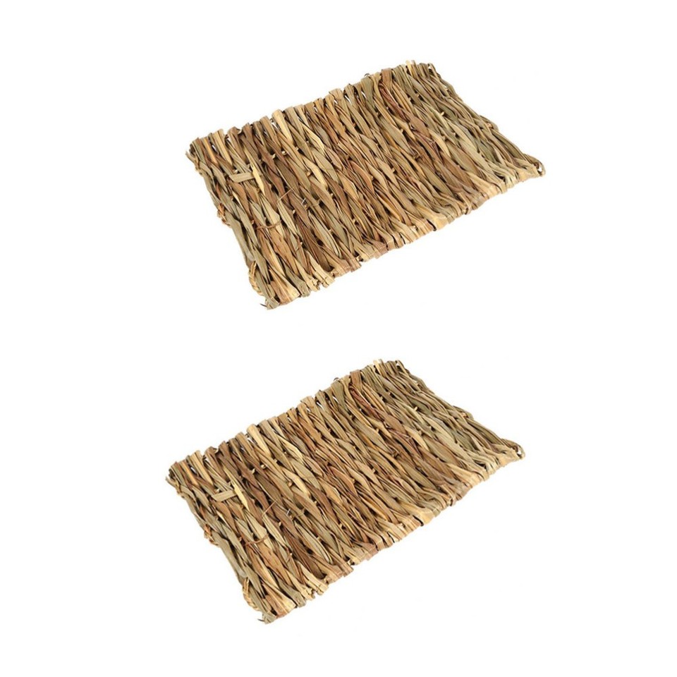 2 Pcs Large Size Rabbit Chew Mat Seagrass Mats Toy Straw for Rabbits | eBay
