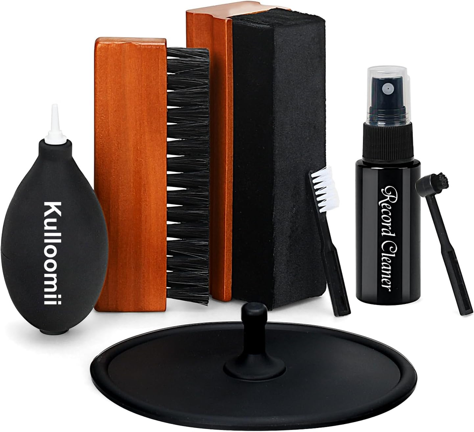 Kulloomii 7Pcs Vinyl Record Cleaning Kit, Soft Velvet Brush ...