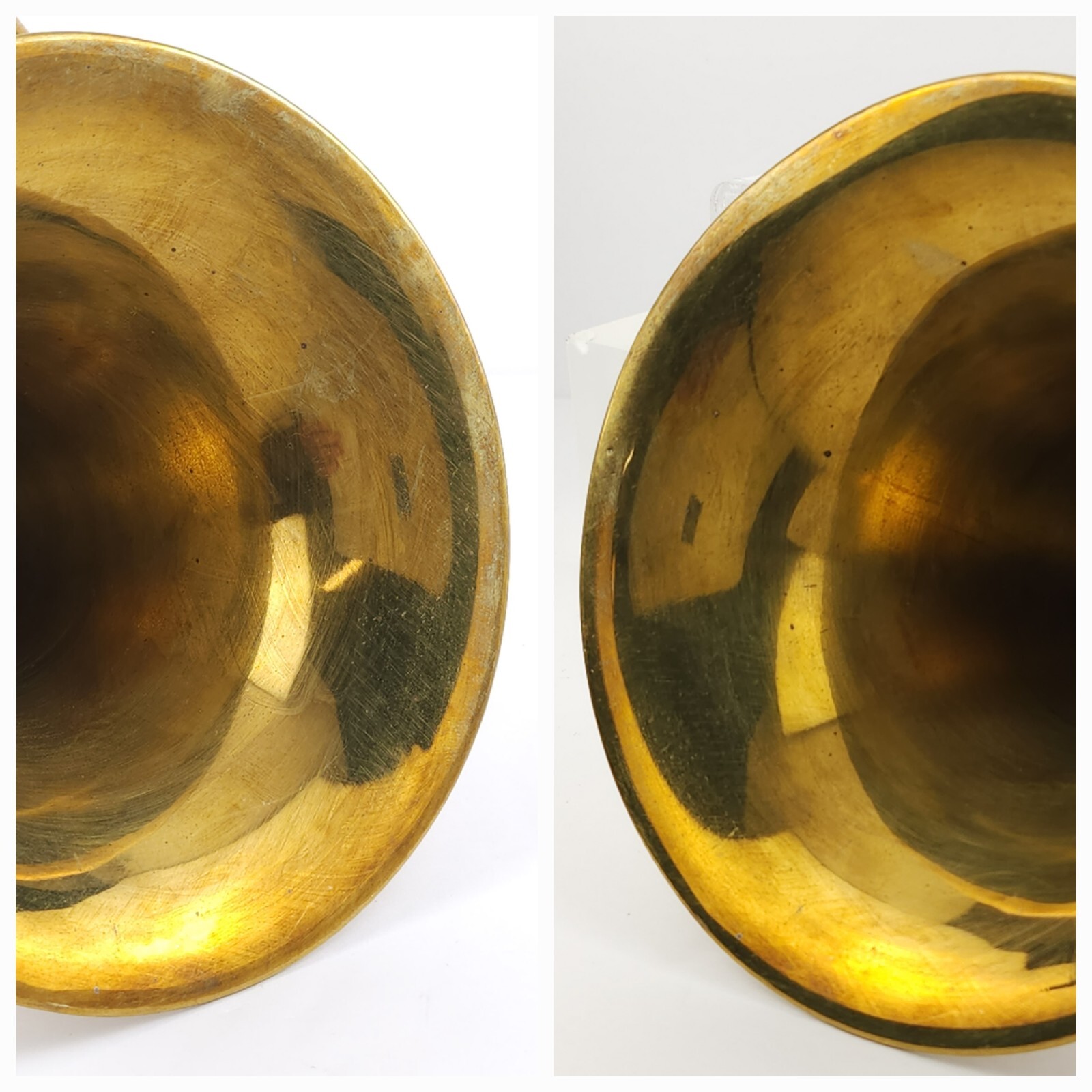 Vintage Brass Tone Metal Horn Short Bugle 6" Wide Bell Wind Musical ...