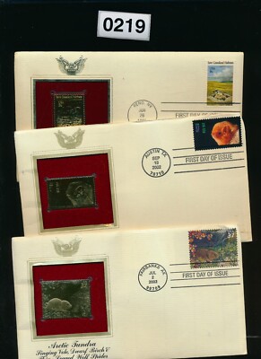 U.S. FIRST DAY COVERS - GENUINE GOLD FOIL - 3 DIFFERENT -#0219 | eBay