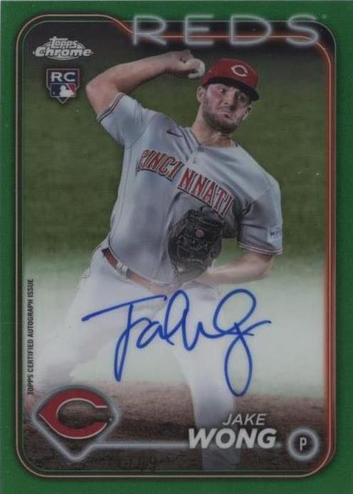 2024 Topps Chrome - Rookie Autographs Jake Wong #RA-JAW Green Refractor ...