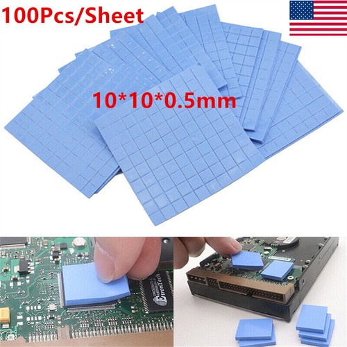 100X Thermal Pad GPU CPU Heatsink Cooling Conductive Silicone Pads ...