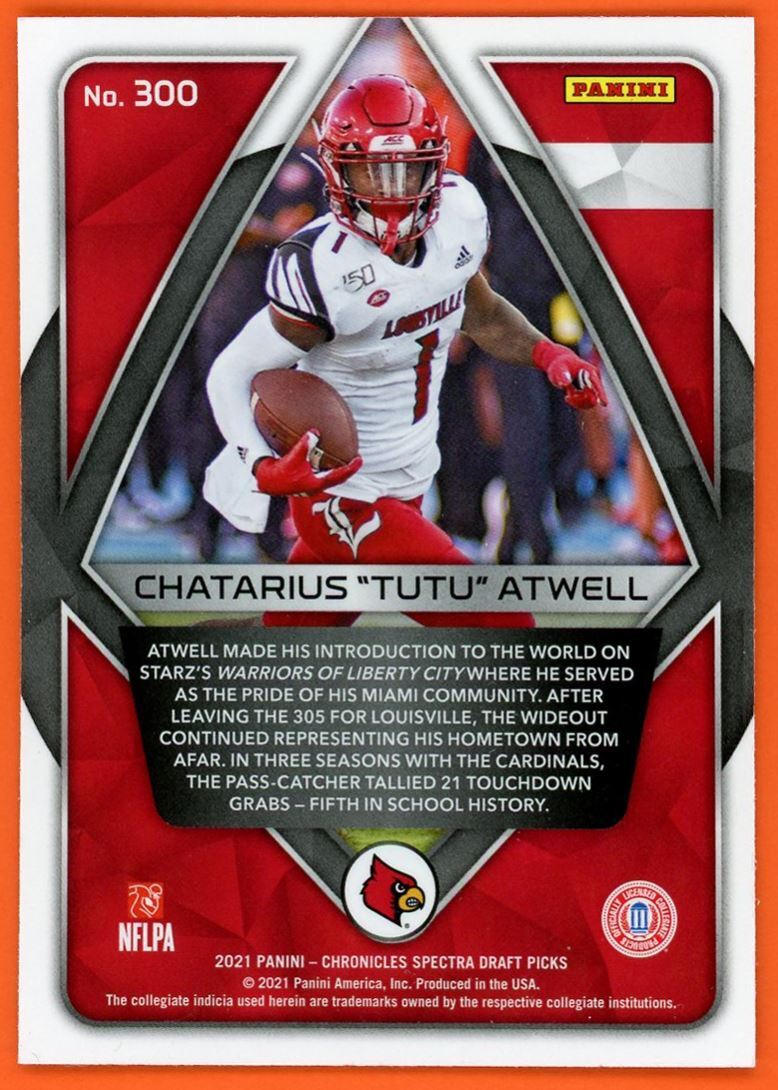 2021 Panini Chronicles Draft Picks - Spectra #300 Tutu Atwell (RC) for ...