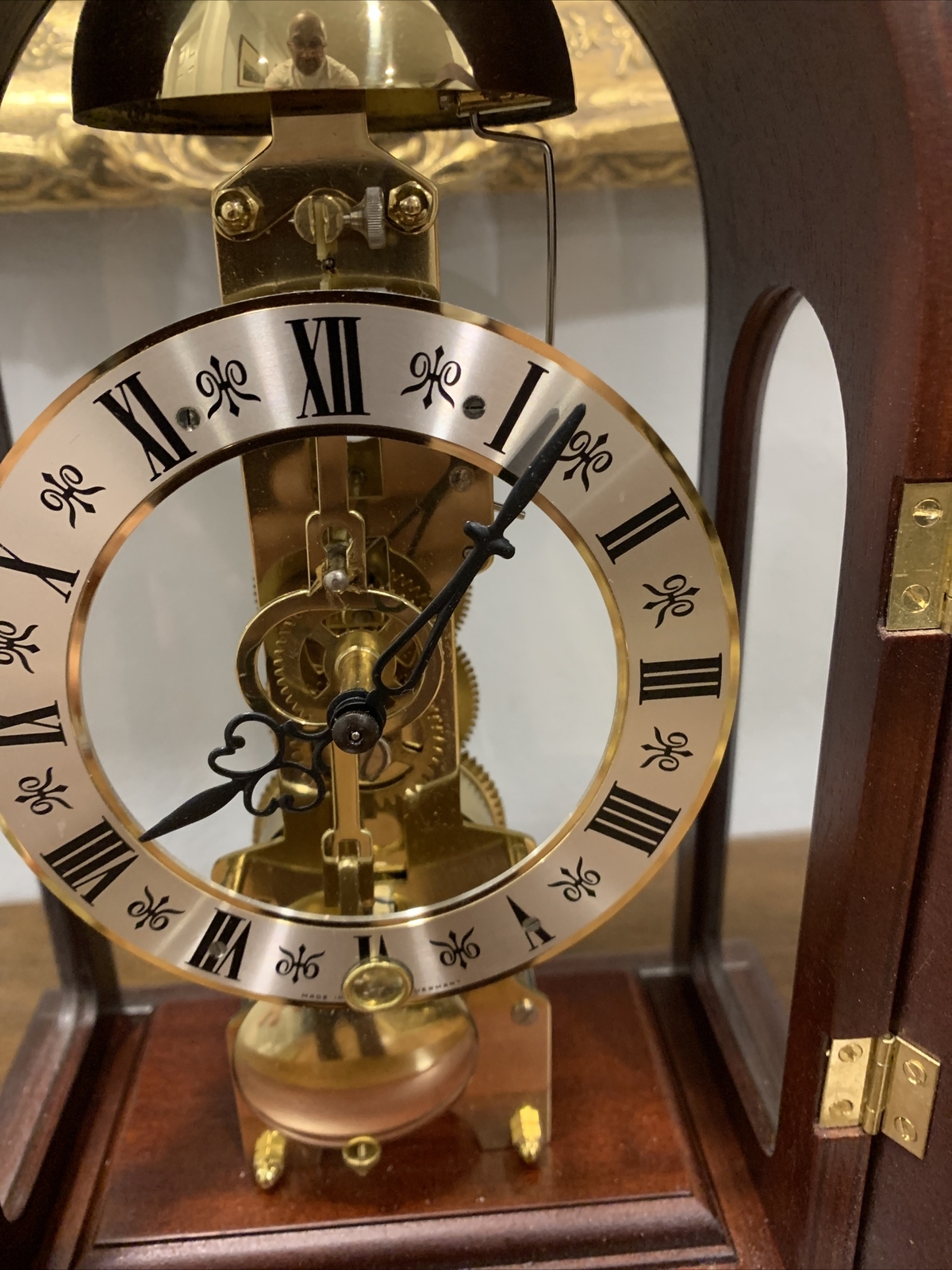 Franz Hermle Germany Skeleton Mantle Clock 791-081 w/ Key Working ...