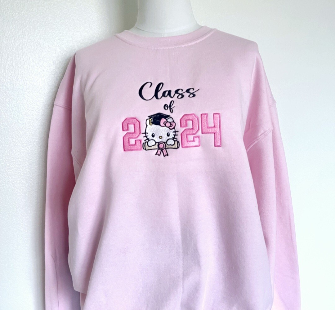Senior 2024 or 2025 Graduation Hello Kitty Custom Embroidered ...